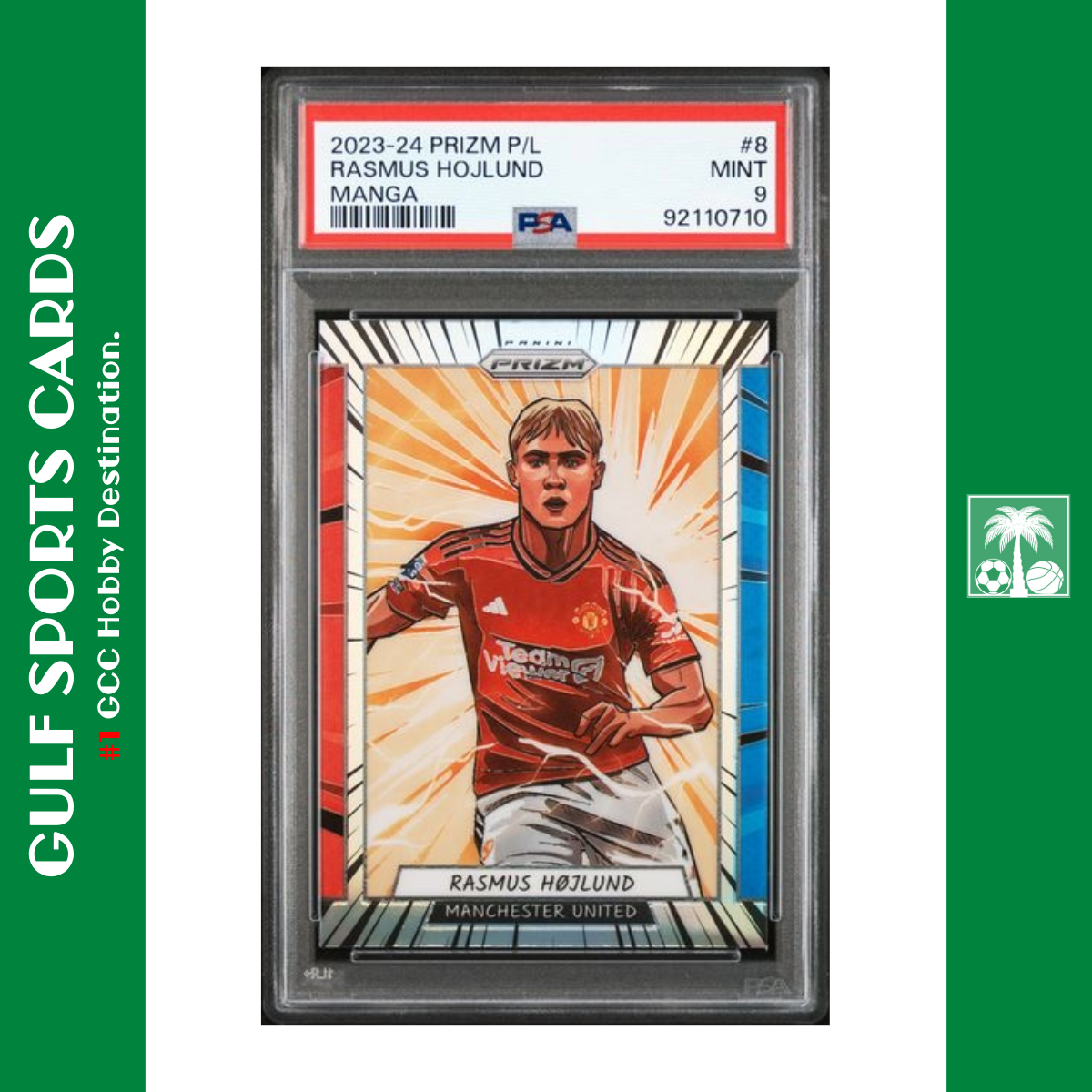 2023-24 Panini Prizm PL Manga Rasmus Hojlund PSA 9 #8 | Gulf Sports Cards