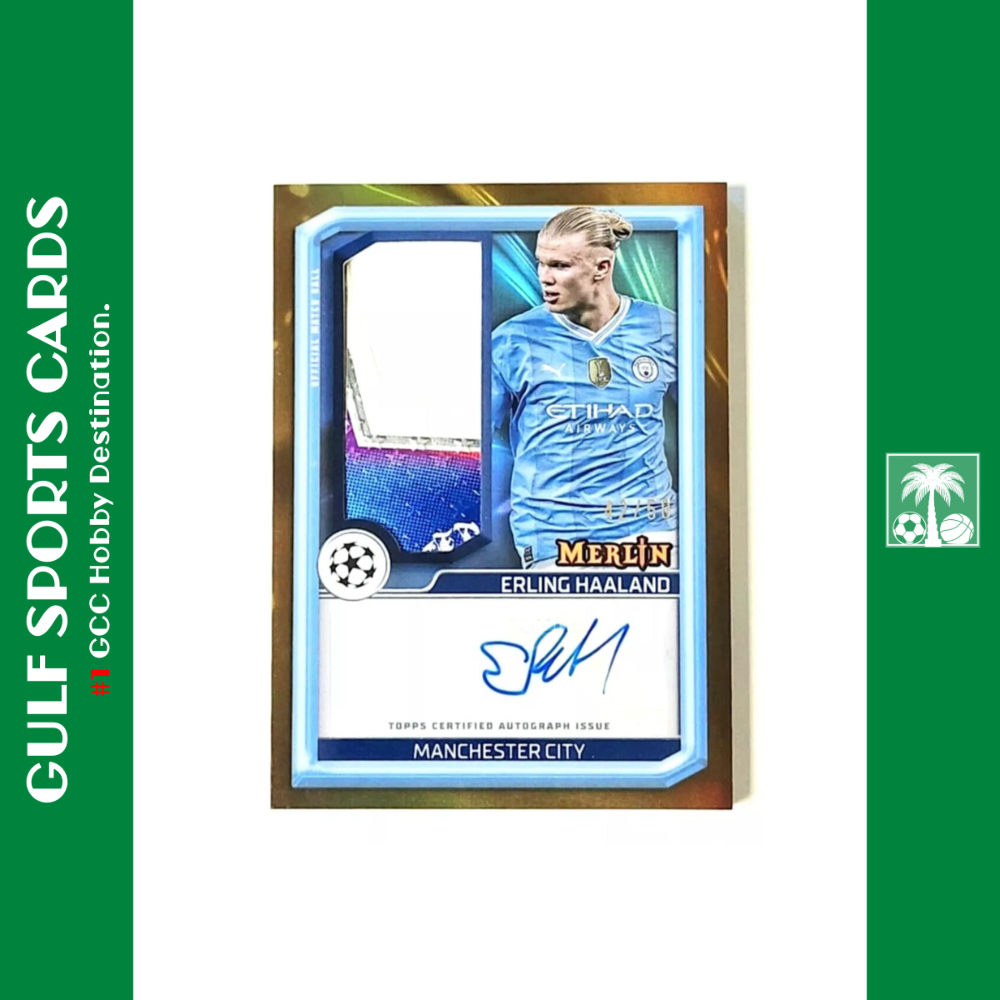 2023-24 Topps Merlin Erling Haaland Auto /50 Gold Ball Autograph #2 ...